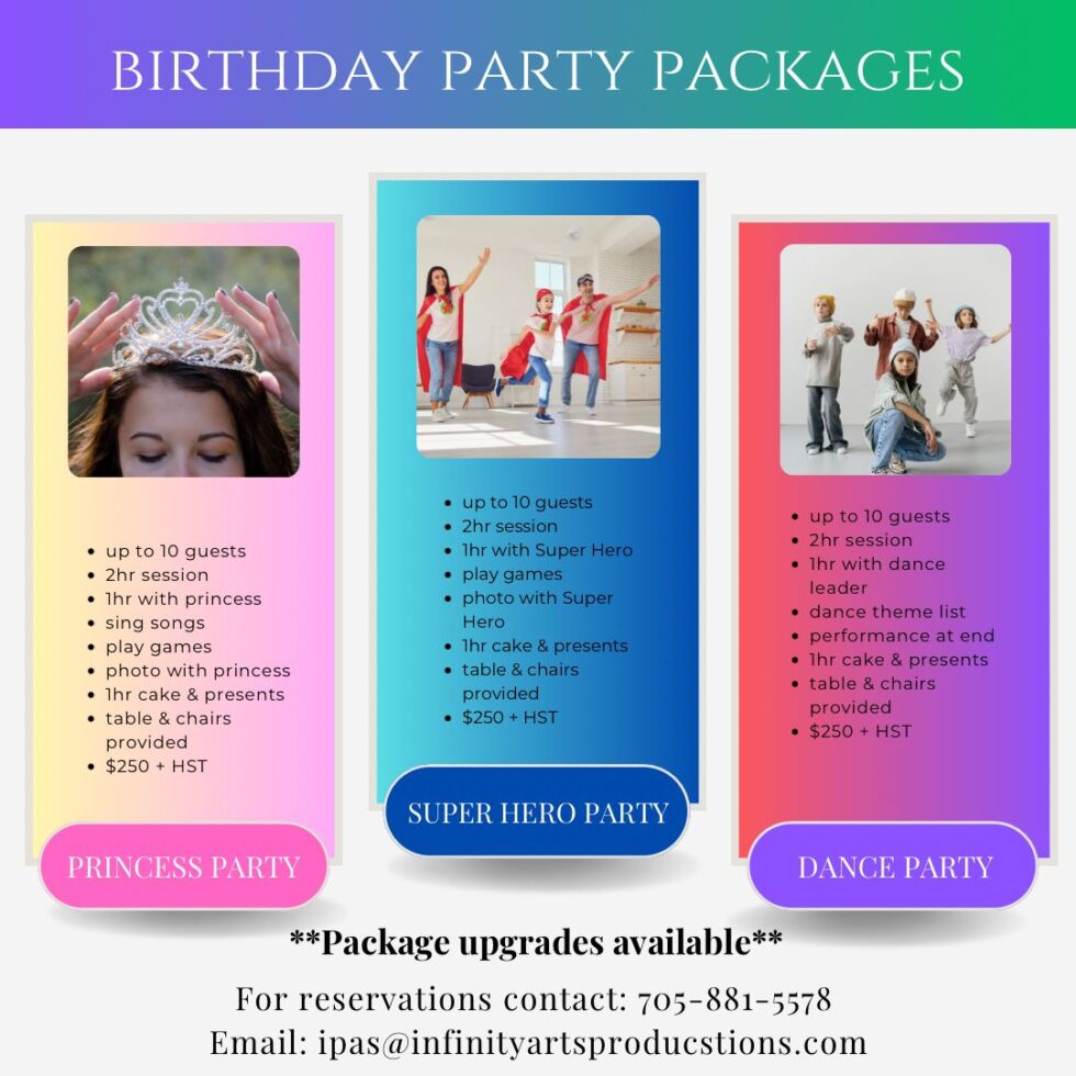 IPAS Party Packages | Infinity Arts Productions