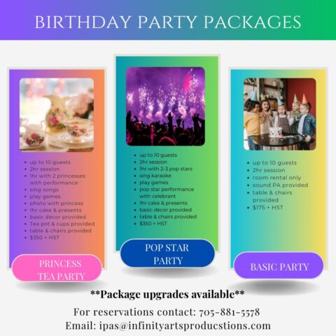 IPAS Party Packages | Infinity Arts Productions